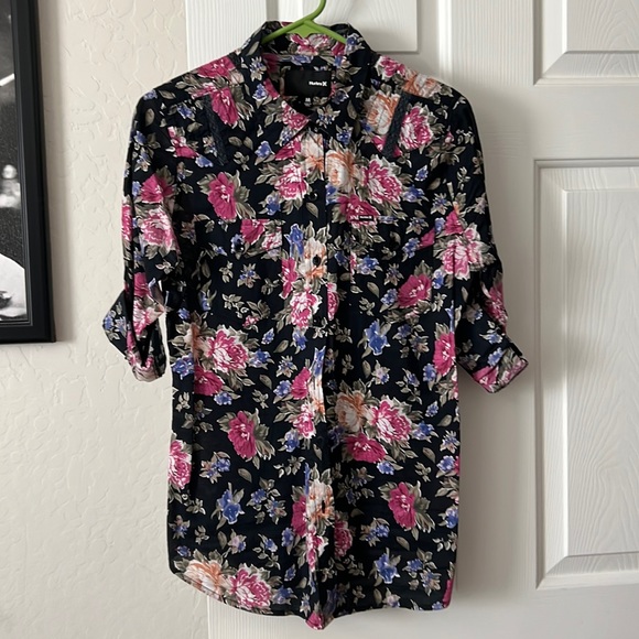 Tops | Hurley Floral Button Down Shirt | Poshmark